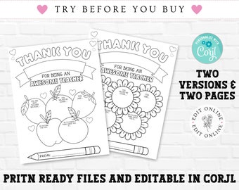 Teacher Appreciation Week Printable Teacher Appreciation Gift Thank You ...