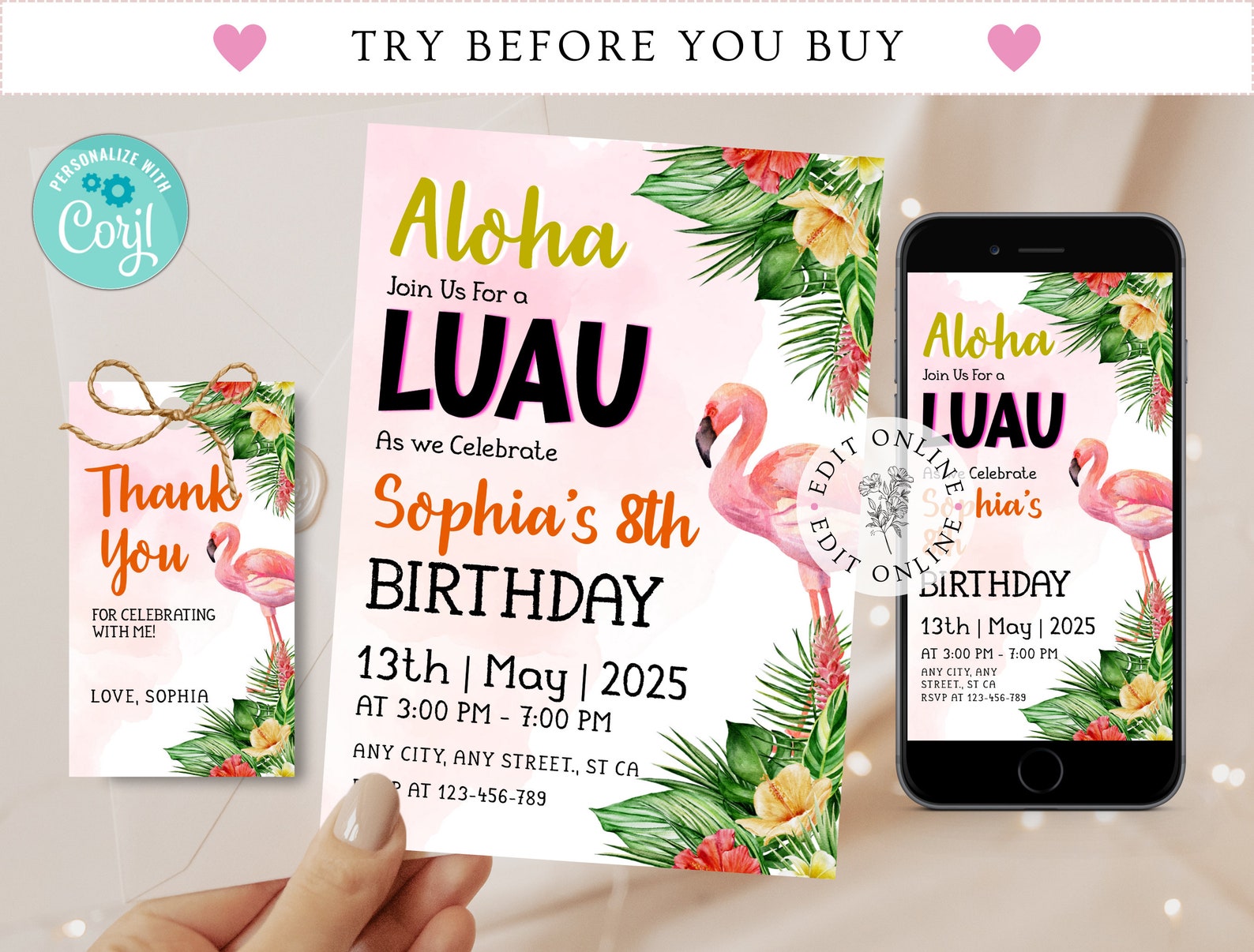 Luau Birthday Invitation, Luau Party Invitation, Luau Invitation ...