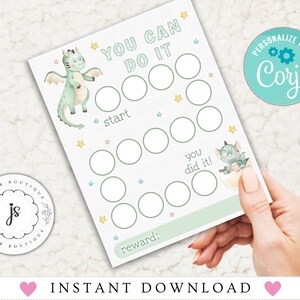 Dragon Reward Chart for Kids Behavior Chart Printable Chore - Etsy