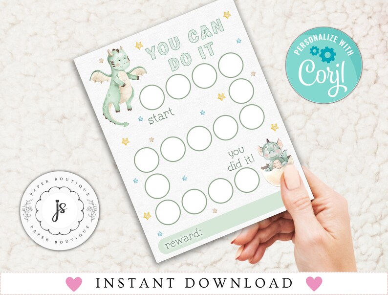 Dragon Reward Chart for Kids Behavior Chart Printable Chore - Etsy