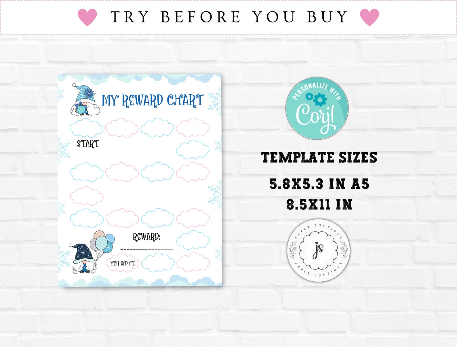 Winter Reward Chart, Printable Reward Chart, Reward Chart for Kid ...