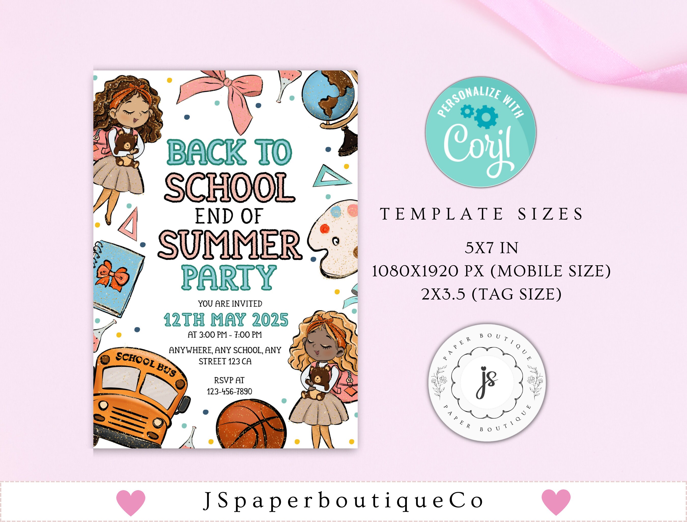 Editable Back to School Party Invitation End of Summer Party - Etsy