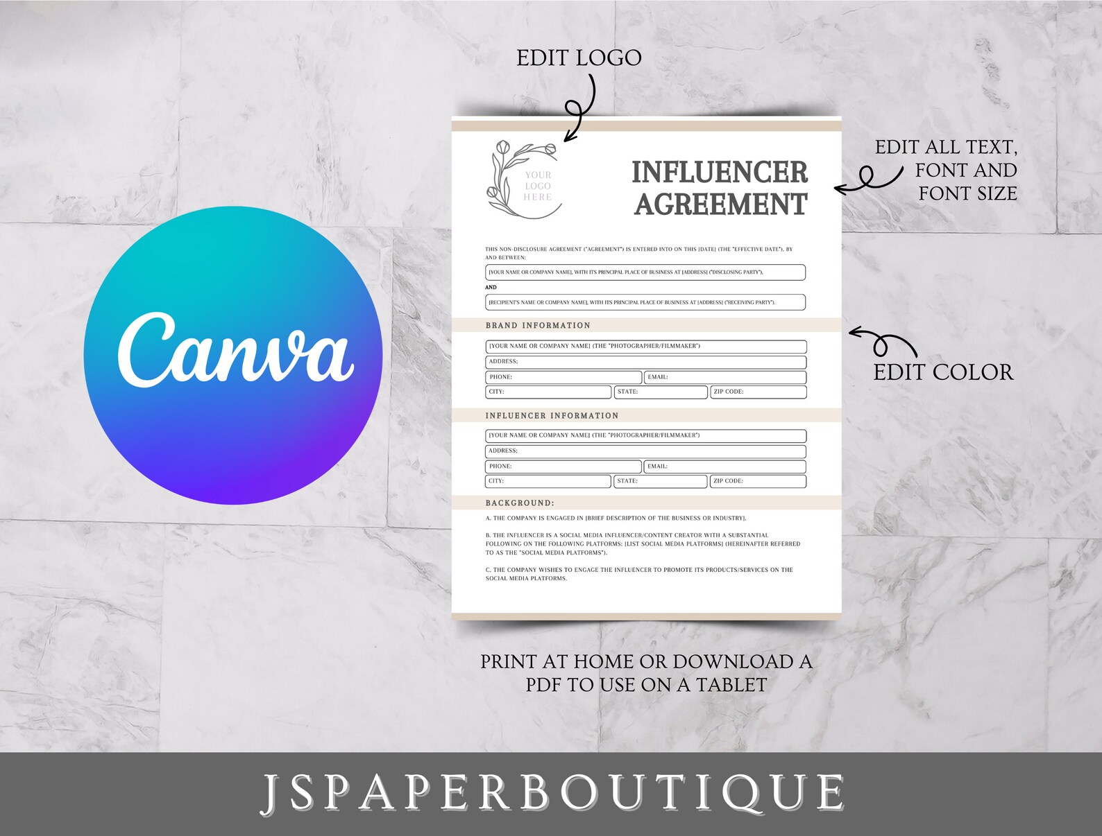 Influencer Agreement, Influencer Contract, Influencer Agreement ...