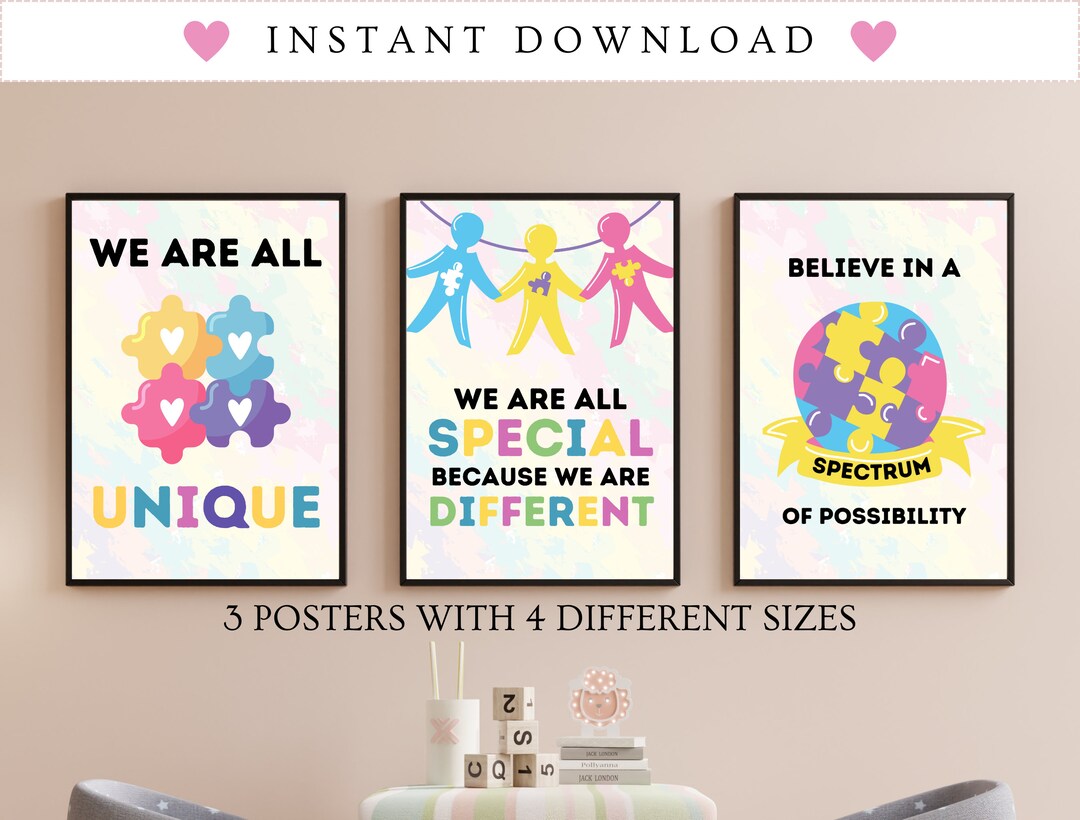 Autism Wall Art, Autism Awareness Wall Art, Printable Autism Wall Art ...