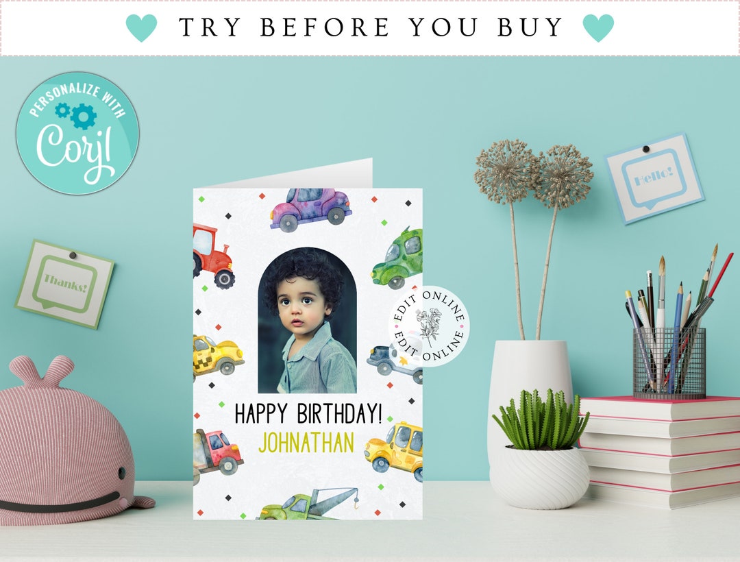 Happy Birthday Card, Printable Boys Happy Birthday Card, Greeting Card ...