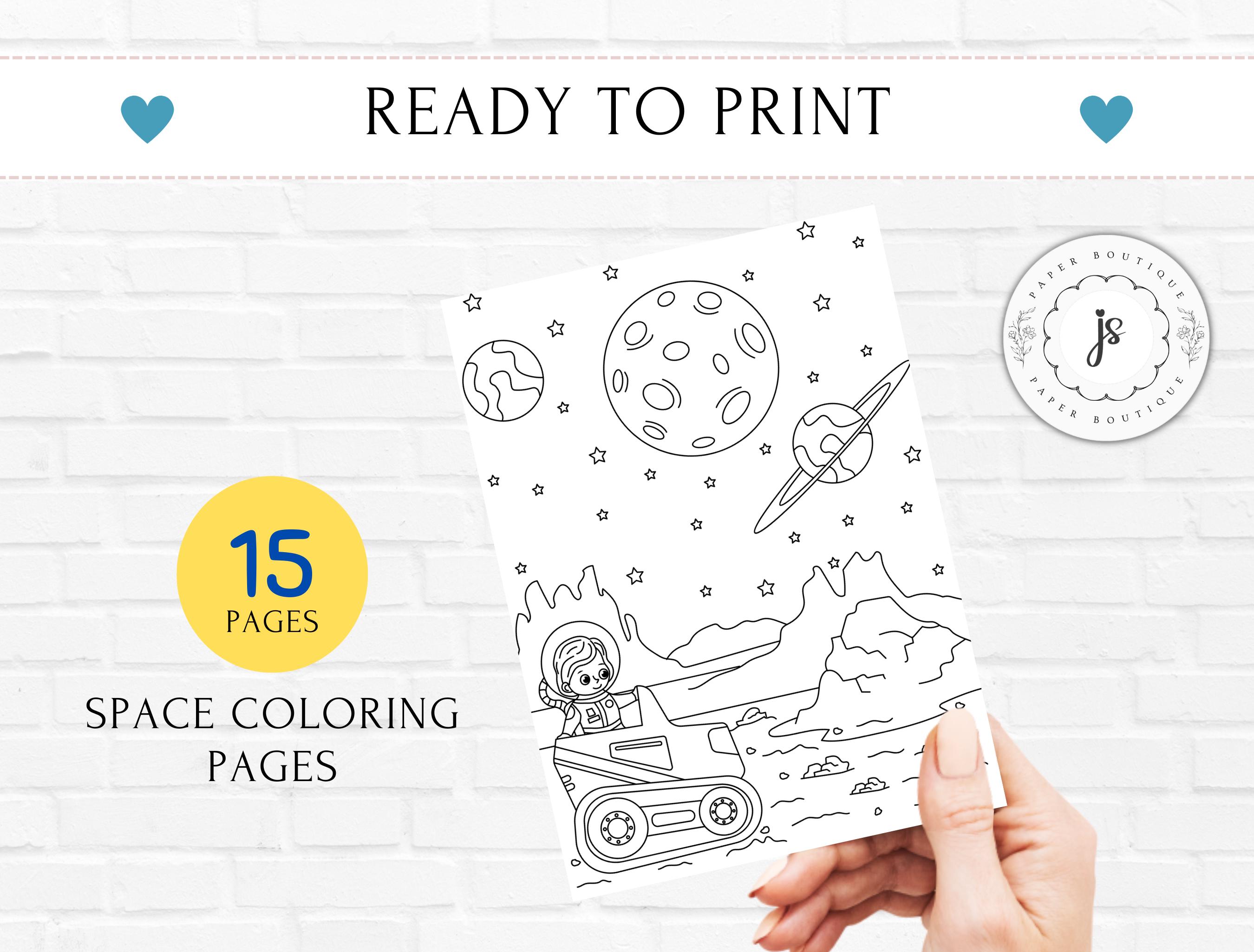 Space Coloring Pages for Kids, Planets Coloring Book, Preschool Space ...