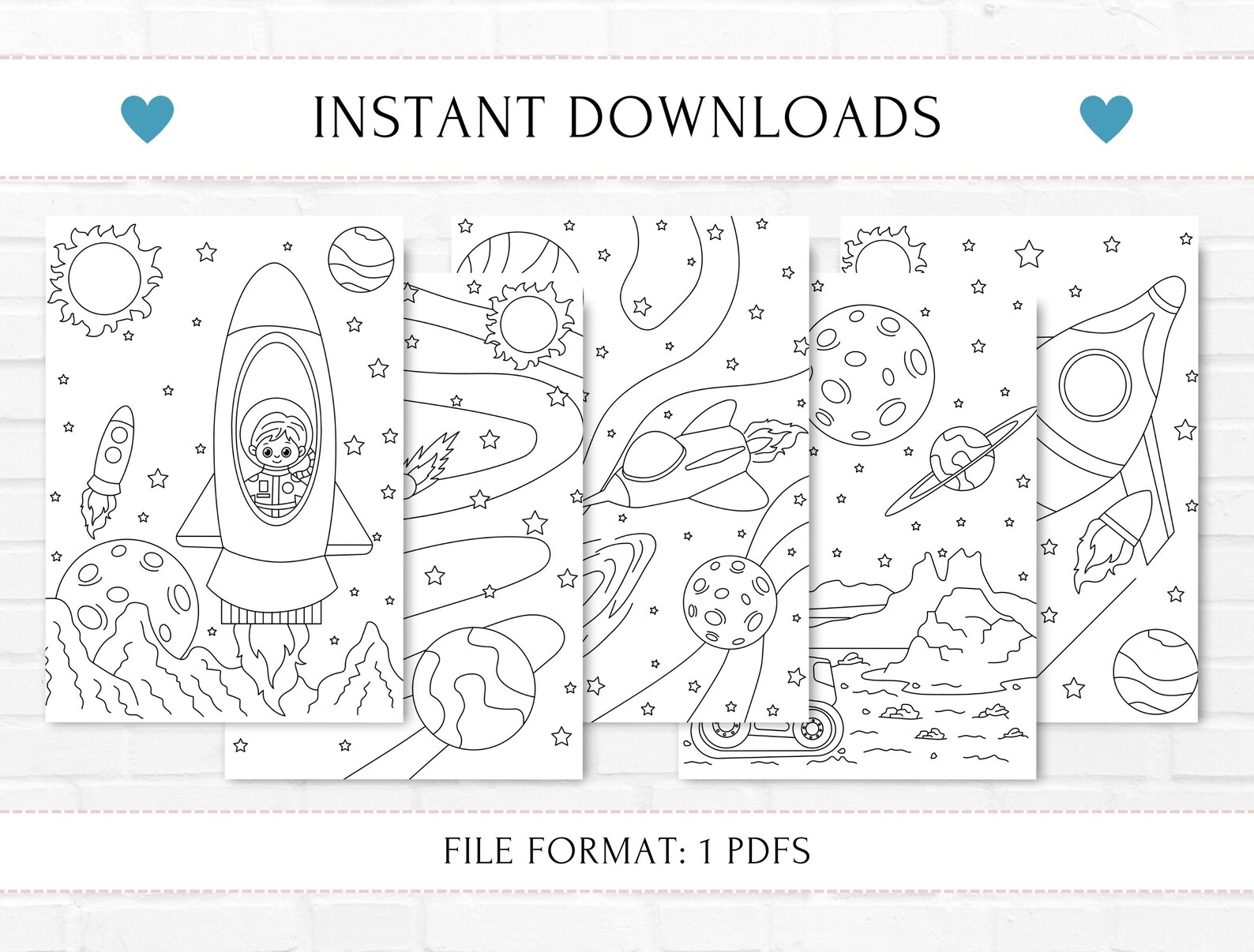 Space Coloring Pages for Kids, Planets Coloring Book, Preschool Space ...