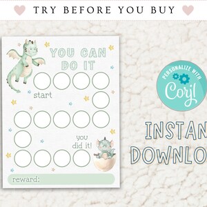 Dragon Reward Chart for Kids Behavior Chart Printable Chore - Etsy
