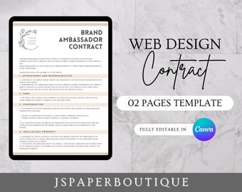 Brand Ambassador Agreement, Brand Ambassador Business Contract Template ...