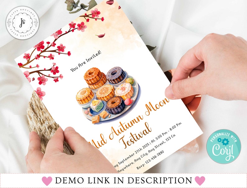 Chinese Mid Autumn Moon Festival Celebration Party Invitation, Mid ...