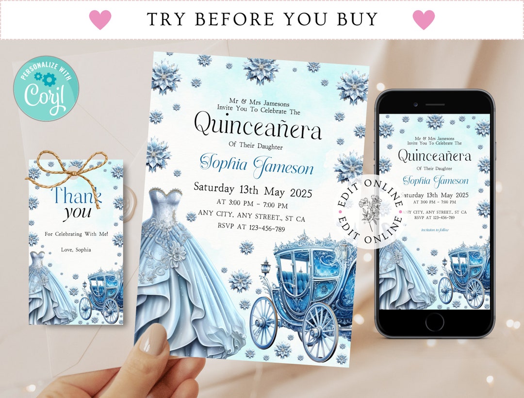 Quinceanera Birthday Invitation, Princess Quinceanera Invitation ...