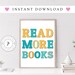 Read More Books Print, Book Lover Poster, Classroom Decor, Printable ...