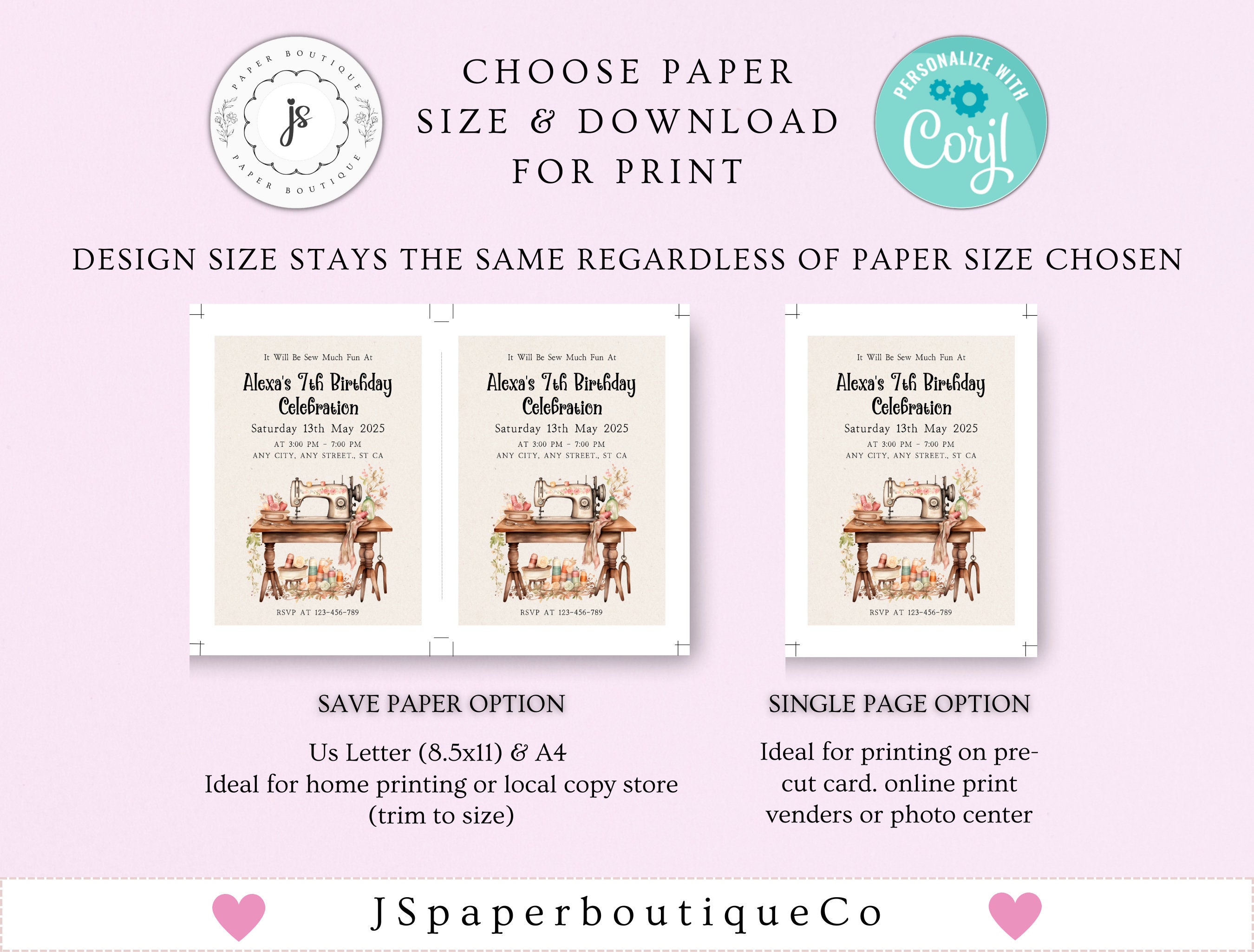 Sewing Invitation, Sew Theme Birthday, Sewing Party Invite, Sewing ...