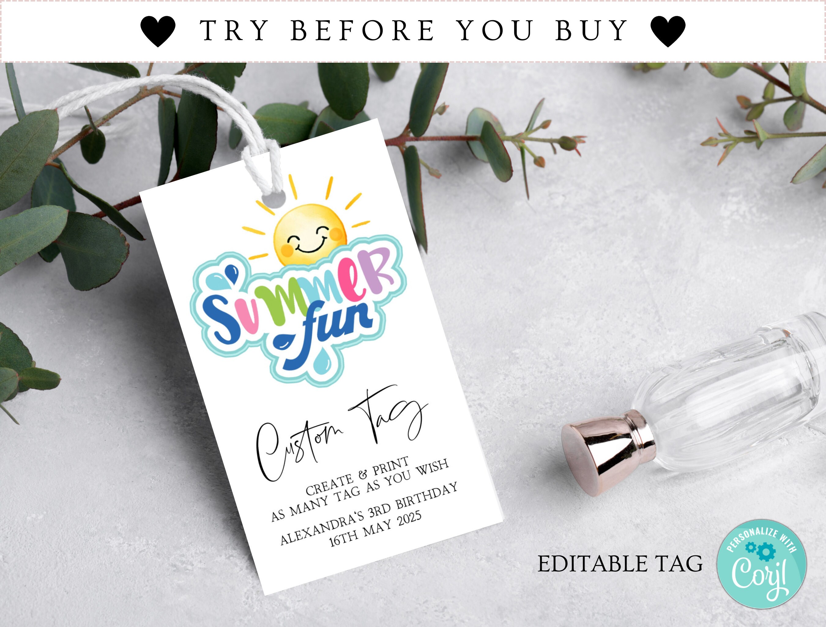 Summer Custom Tag, Printable Tags Summer, Printable Summer Fun Tags ...
