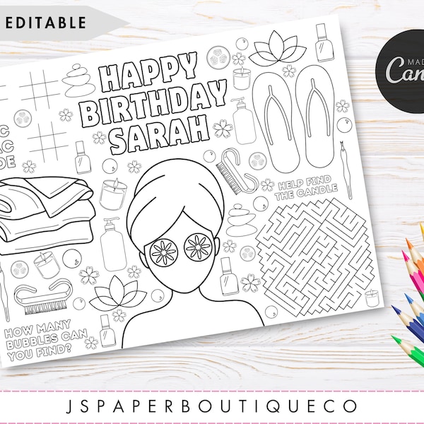 Spa Party Printables - Etsy