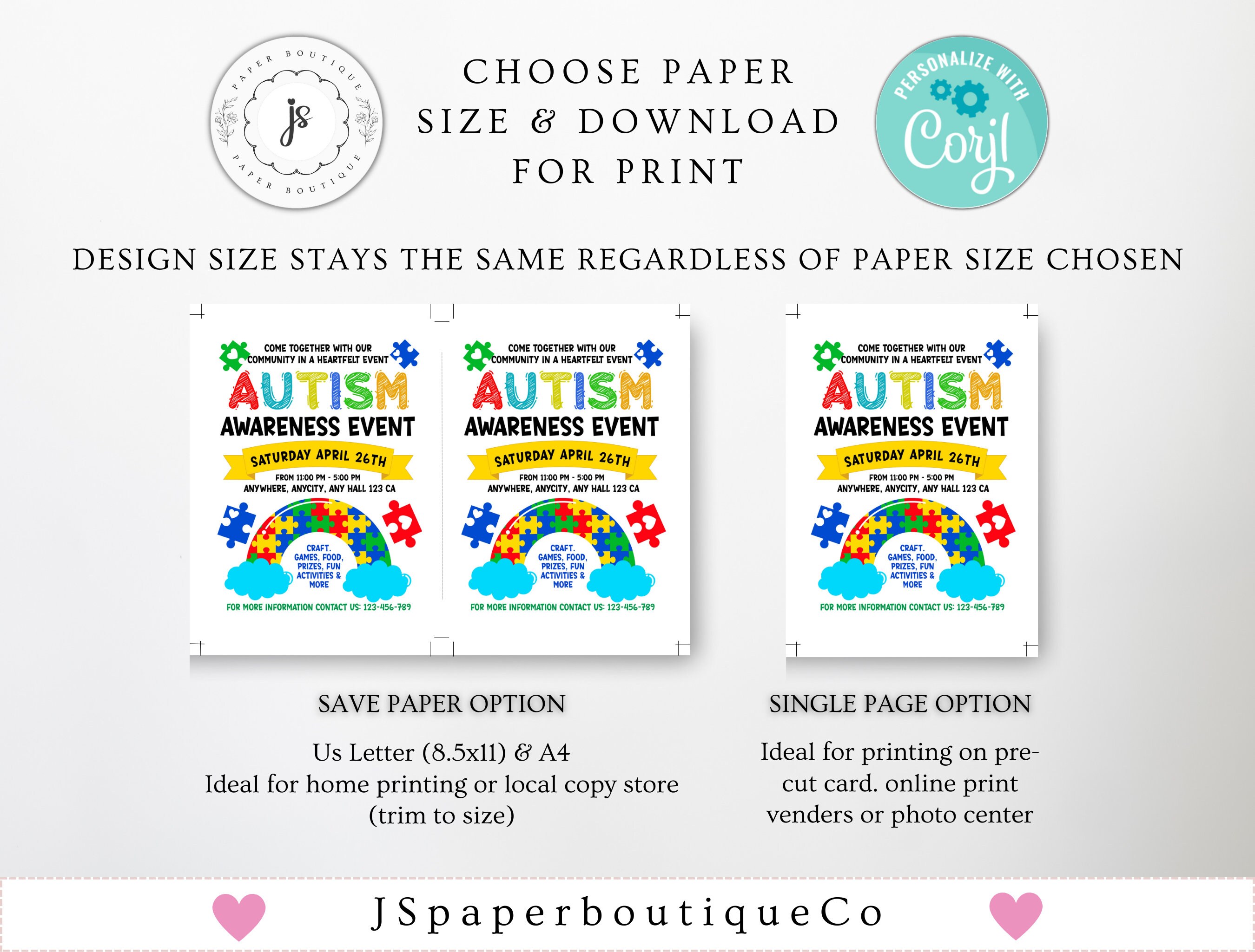 Autism Awareness Event Flyer, Autism Awareness Editable Flyer ...