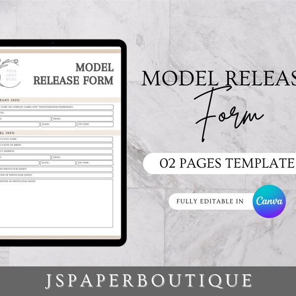 Photo Model Release - Etsy
