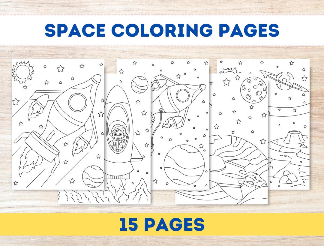 Space Coloring Pages for Kids, Planets Coloring Book, Preschool Space ...