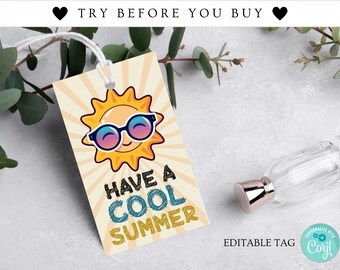 Have a Kool Summer Tag, Cool Summer, Last Day of School Tag, Editable ...