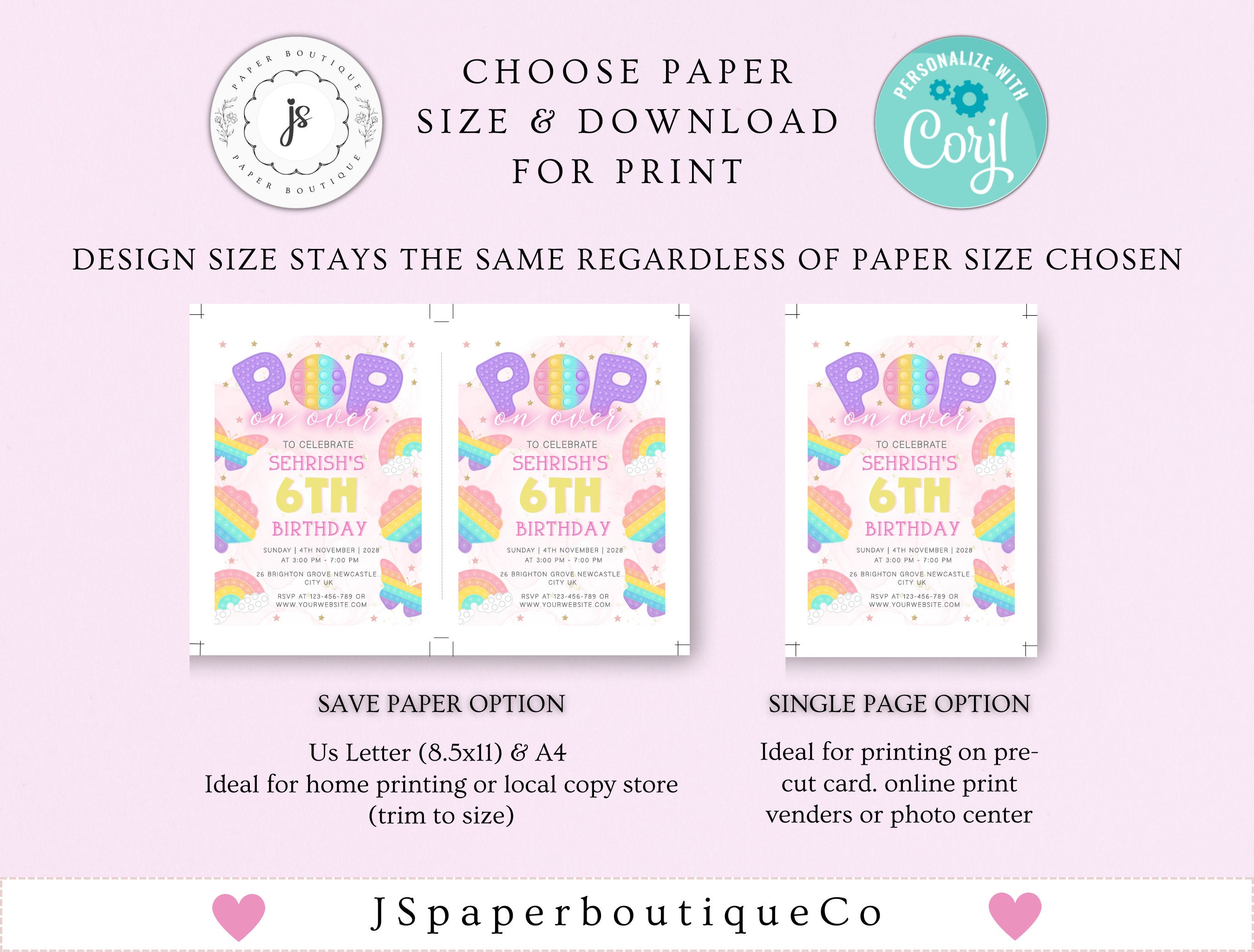 Pop It Birthday Invitation, Pop It Party Invitation, Pop It Party ...