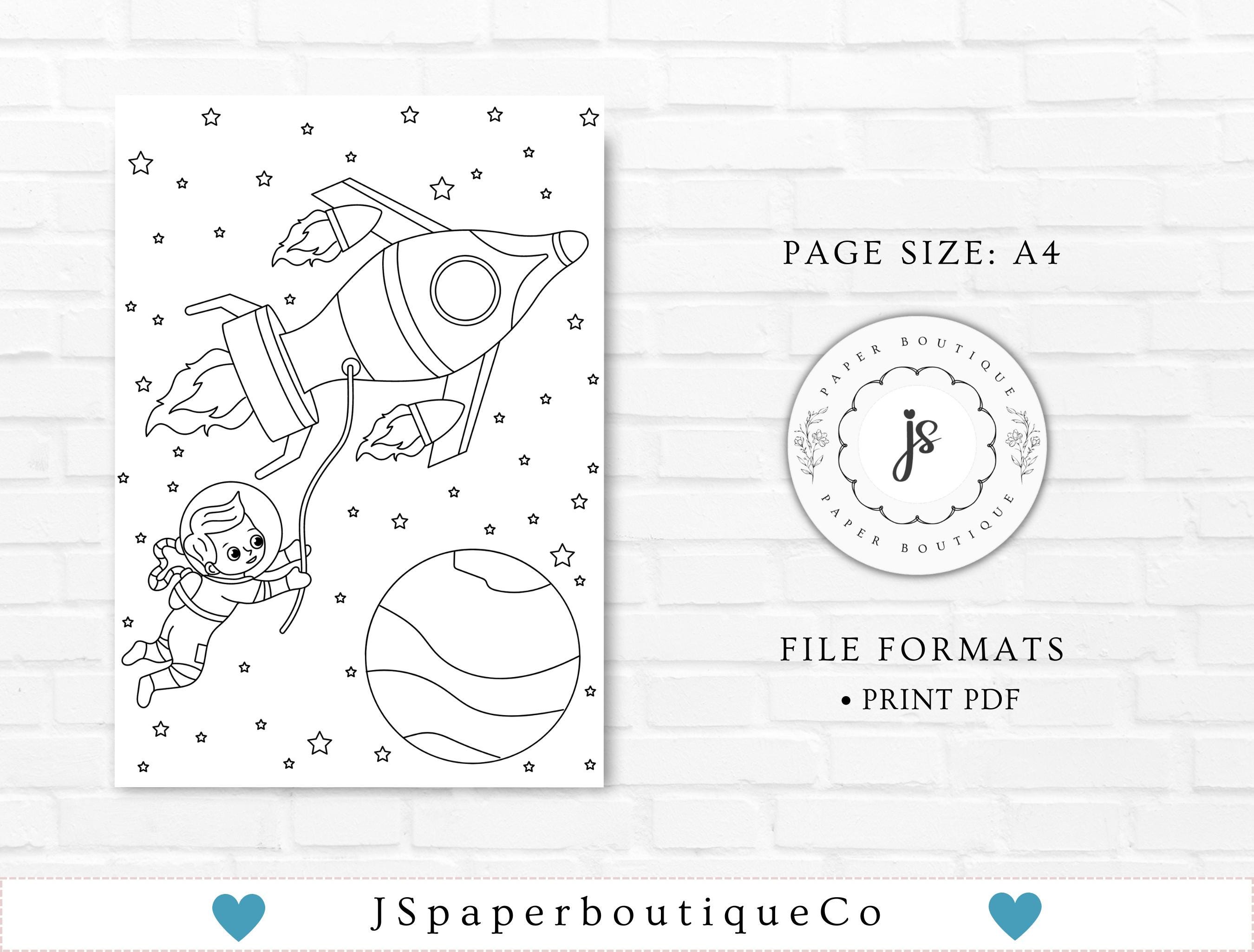 Space Coloring Pages for Kids, Planets Coloring Book, Preschool Space ...