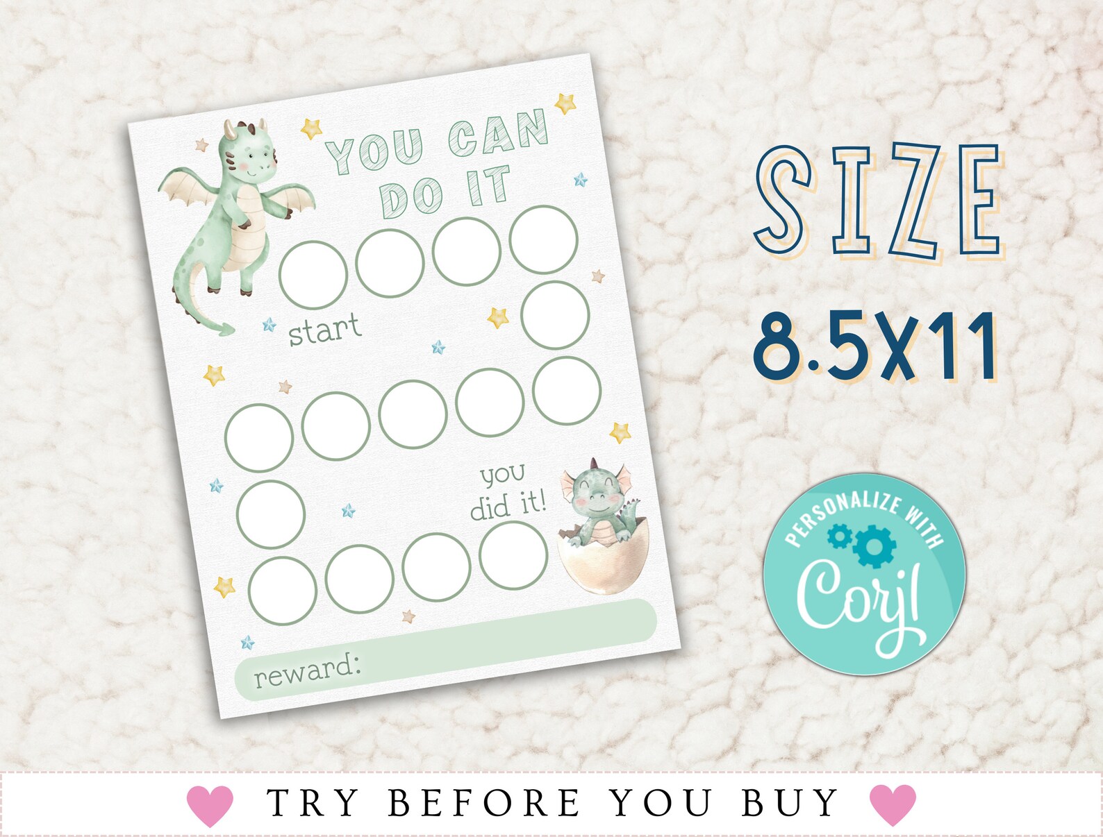 Dragon Reward Chart for Kids Behavior Chart Printable Chore - Etsy