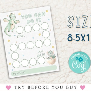 Dragon Reward Chart for Kids Behavior Chart Printable Chore - Etsy