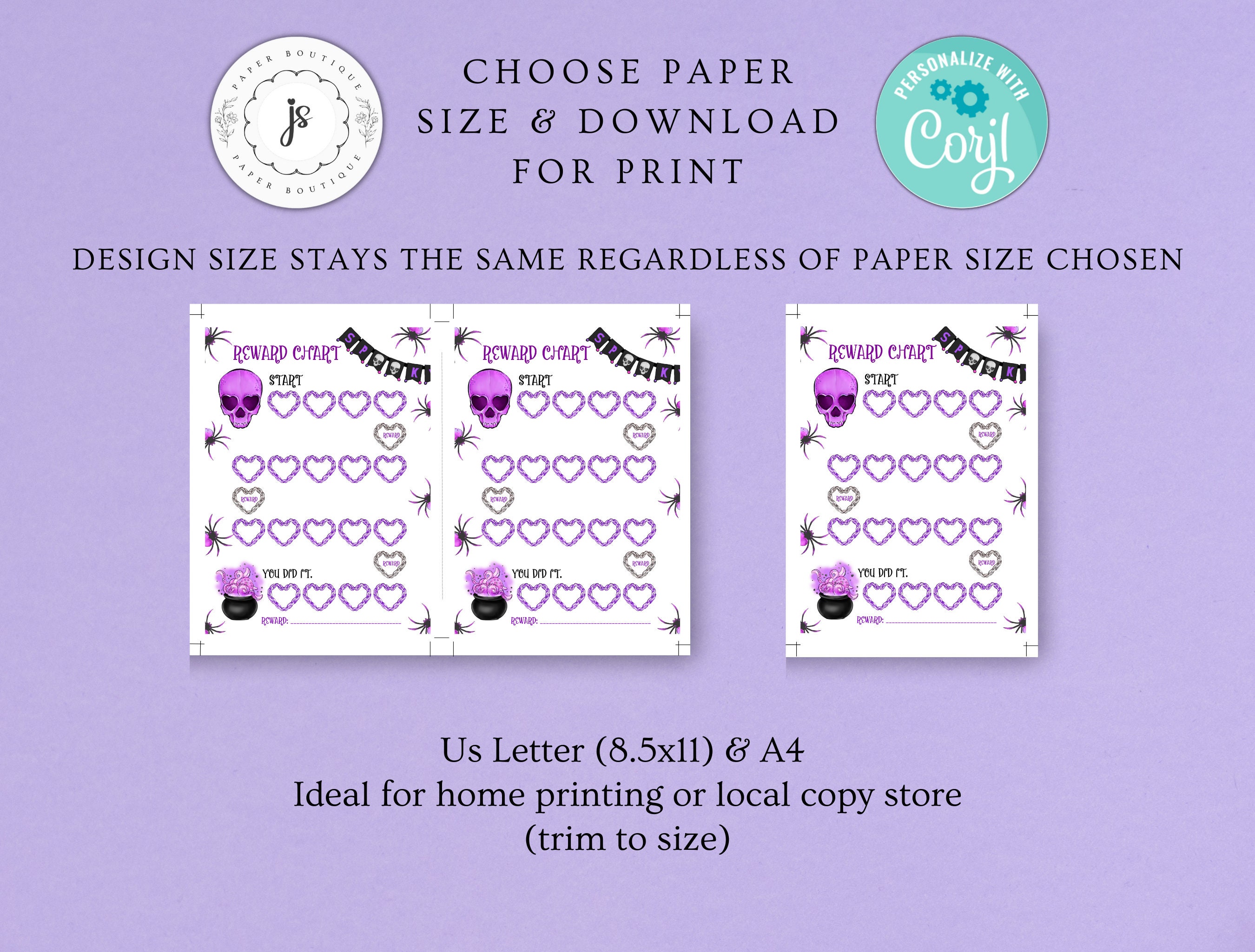 Halloween Reward Chart for Kids Simple Kids Reward Chart - Etsy