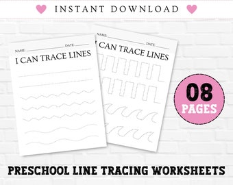 Bees Line Tracing Worksheets, Lines Trace Pages Printable, Homeschool ...