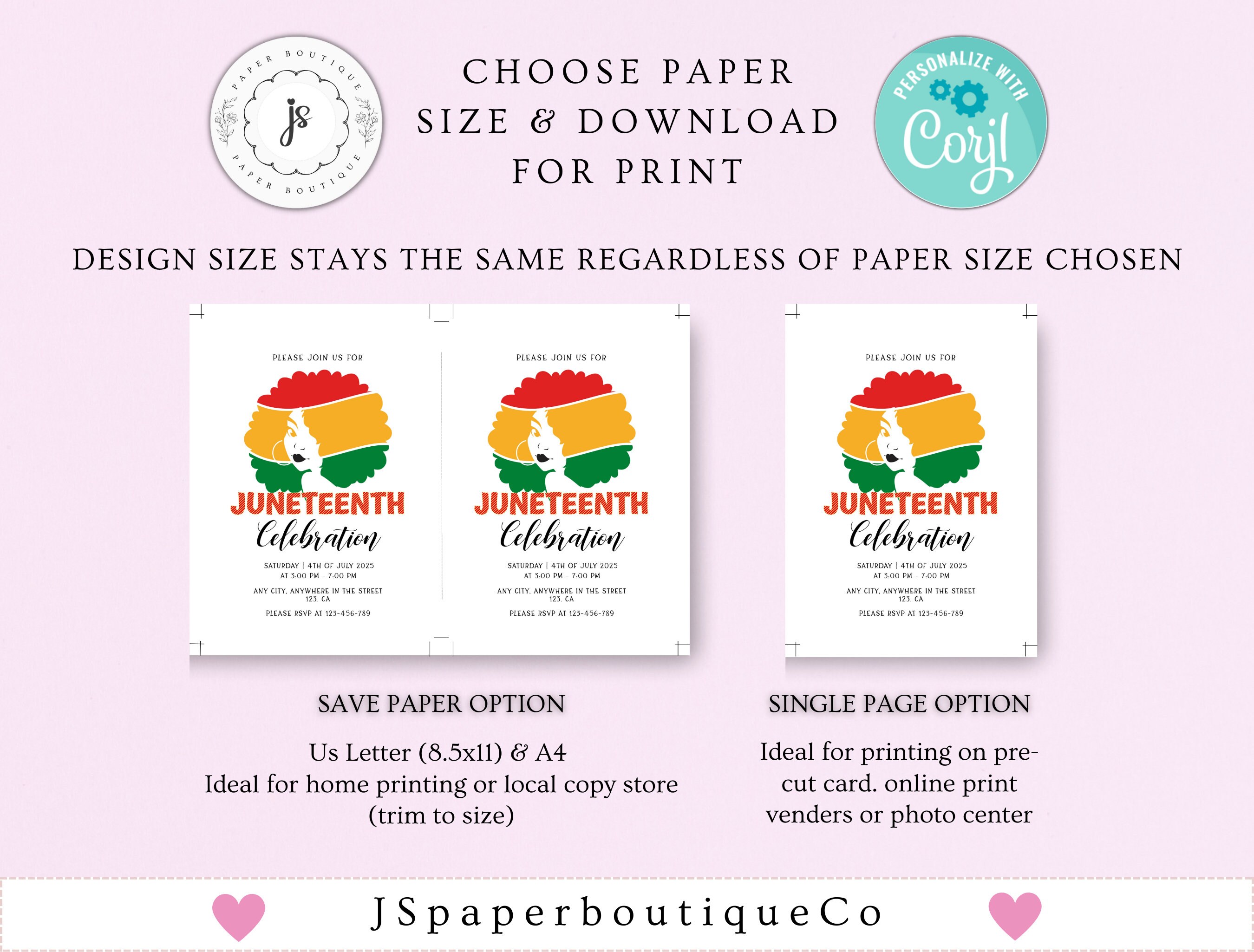 Printable Juneteenth Celebration Invitation, Editable Juneteenth Event ...