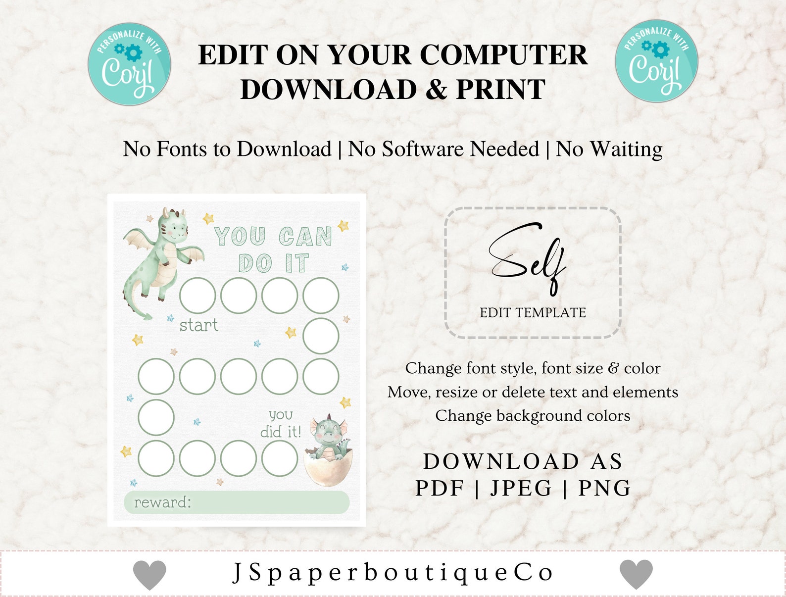 Dragon Reward Chart for Kids Behavior Chart Printable Chore - Etsy