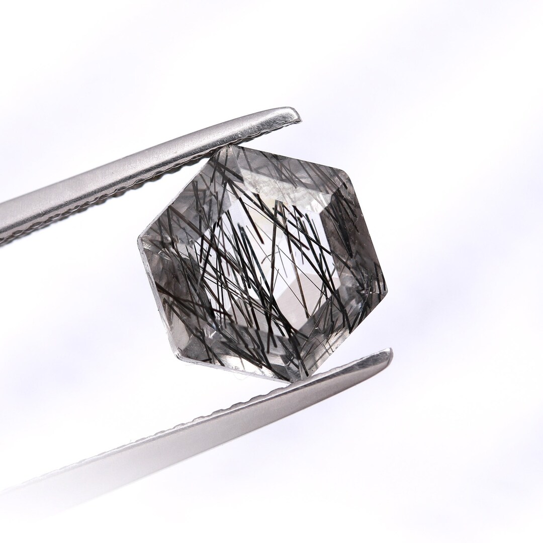 AAA Grade Rutile Quartz Hexagon Cut Gemstone, Natural Loose Gemstone ...