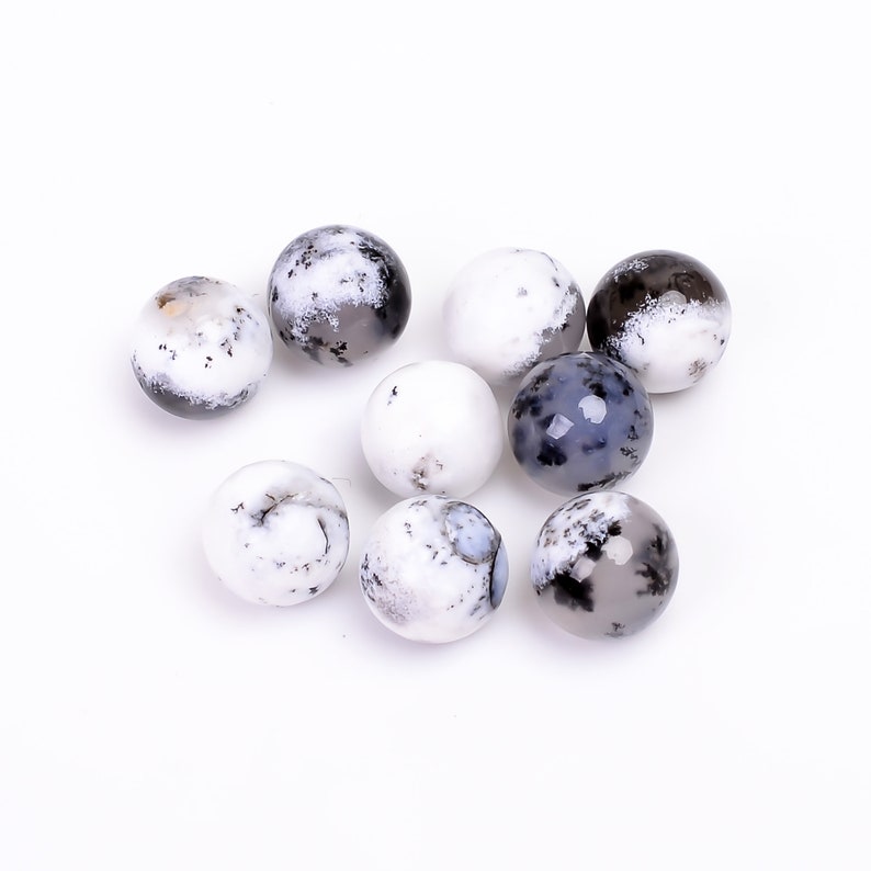 Dendrite Opal Natural Gemstone Ball Shape Crystal, 10x10mm Calibrated ...