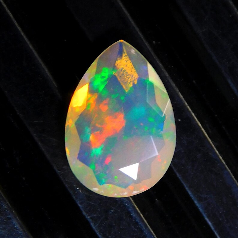 Natural Ethiopian Opal Pear Shape Brilliant Cut, Opal Loose Gemstone ...
