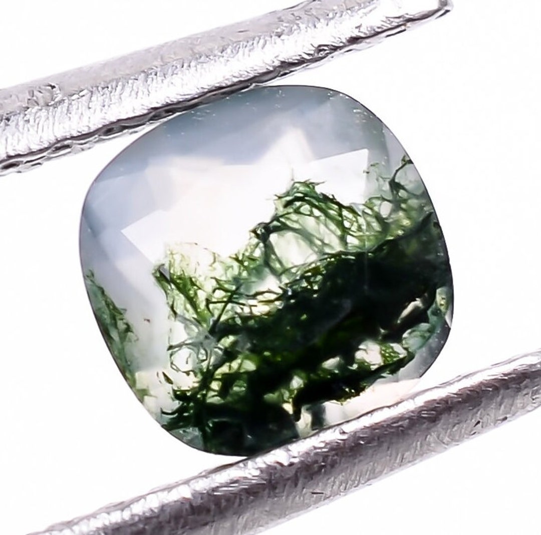 Natural Moss Agate Gemstone, Cushion Cut, Calibrated Size 5x5 Mm - Etsy