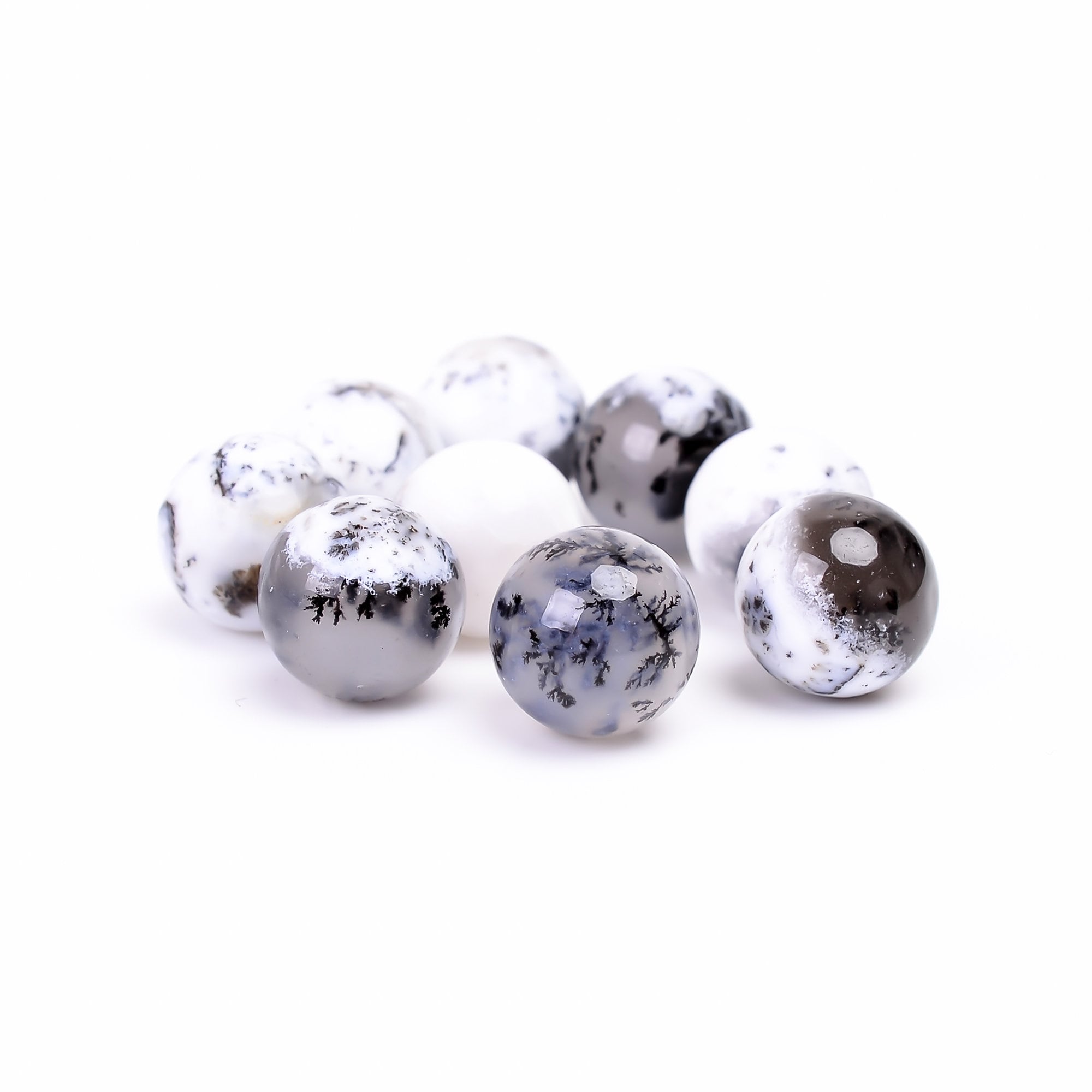 Dendrite Opal Natural Gemstone Ball Shape Crystal, 10x10mm Calibrated ...