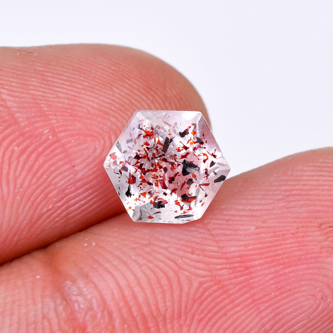 Natural Super Seven Quartz Gemstone, Hexagon Faceted Cut (7x7mm) - Etsy