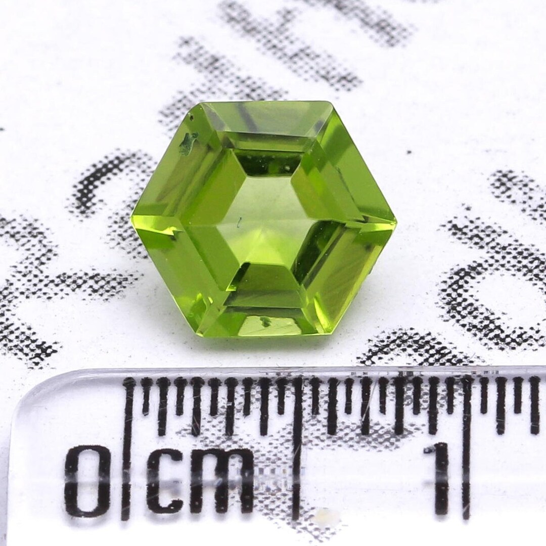Natural Green Peridot Hexagon Shape Faceted Cut Stone, Peridot Loose ...