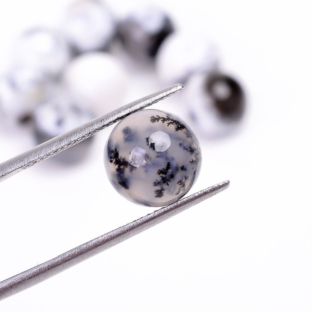 Dendrite Opal Natural Gemstone Ball Shape Crystal, 10x10mm Calibrated ...