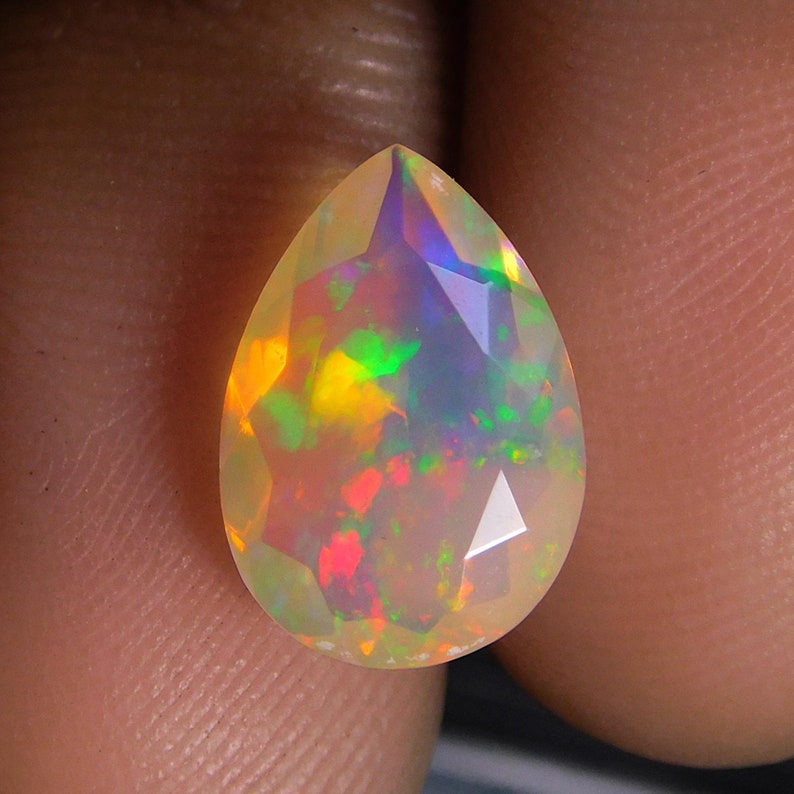 Natural Ethiopian Opal Pear Shape Brilliant Cut, Opal Loose Gemstone ...