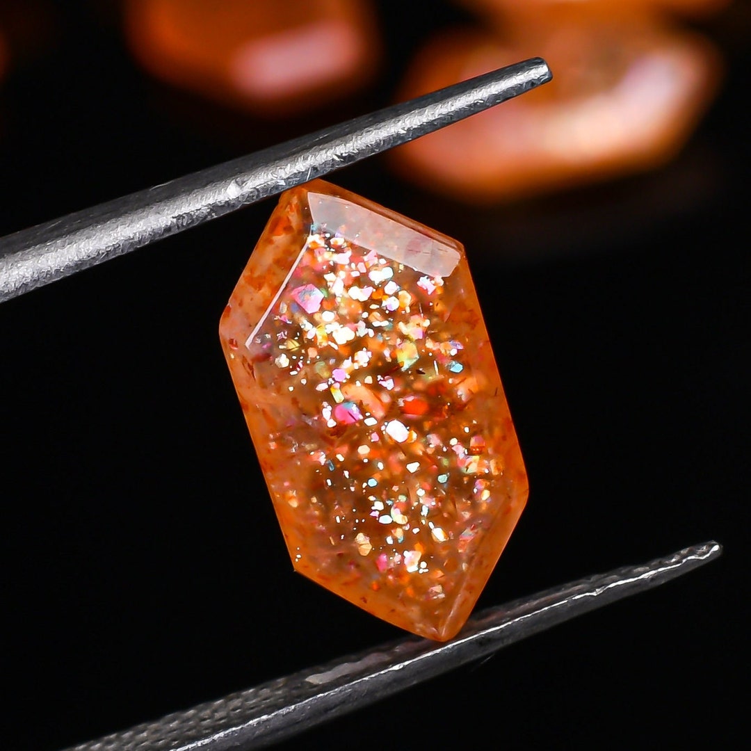 Natural Sunstone Elongated Hexagon Cut, Lattice Sunstone Loose Gemstone ...