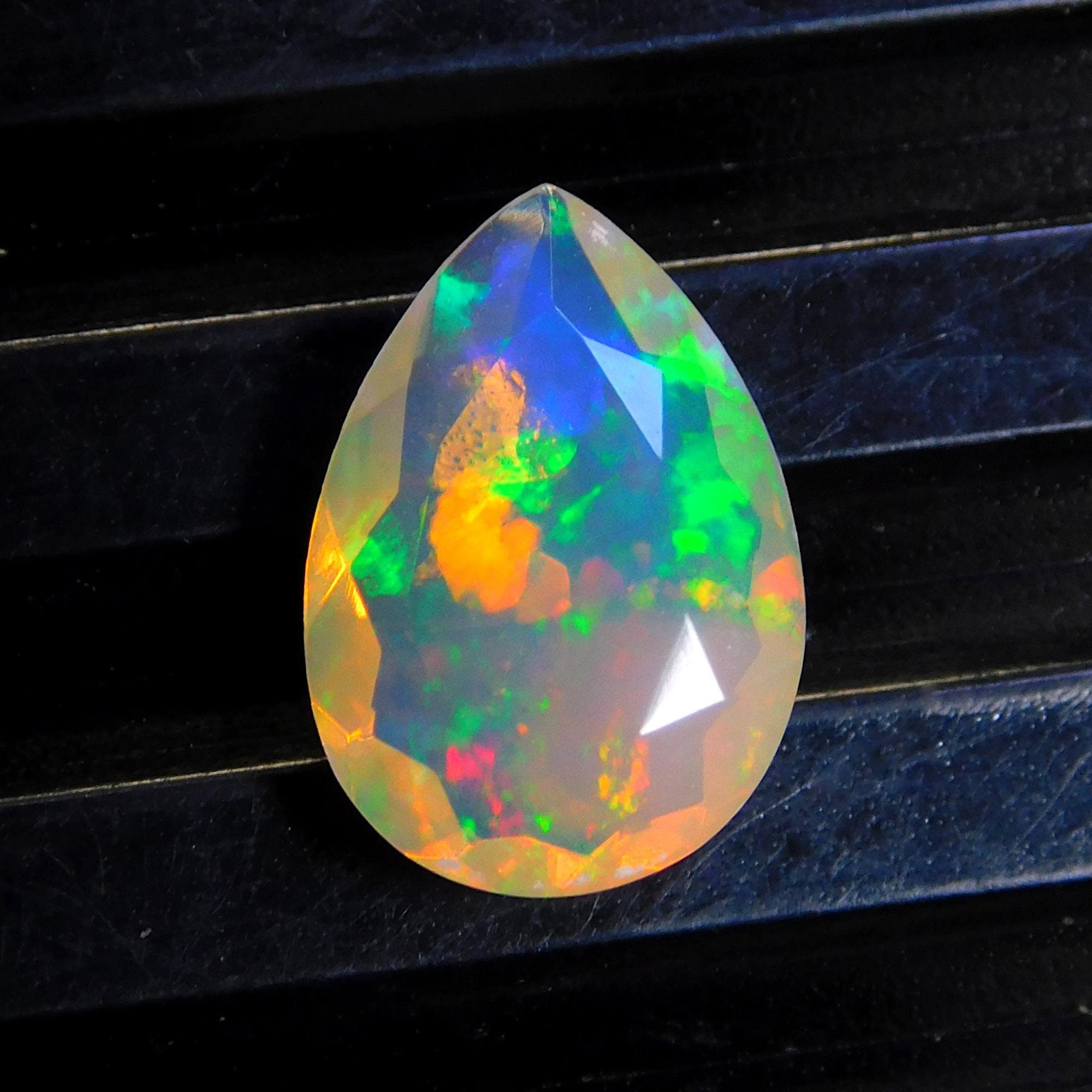 Natural Ethiopian Opal Pear Shape Brilliant Cut, Opal Loose Gemstone ...