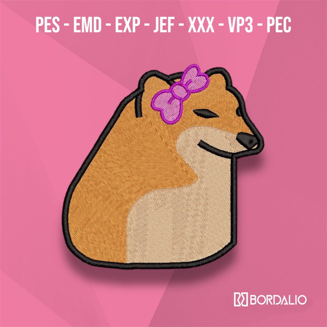 Female Cheems Dog Meme Embroidery Design Digital File - Etsy