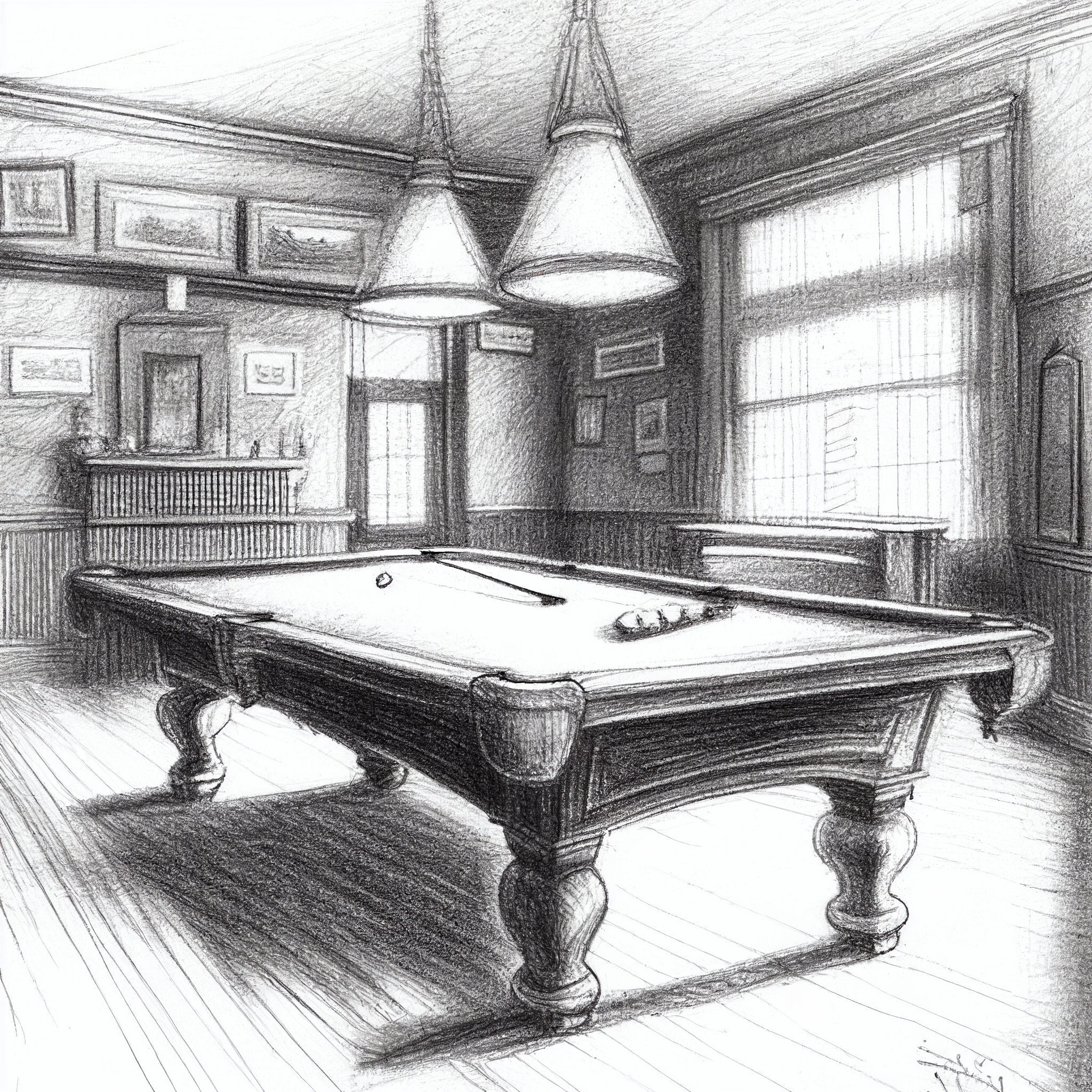 Pool Table Drawing