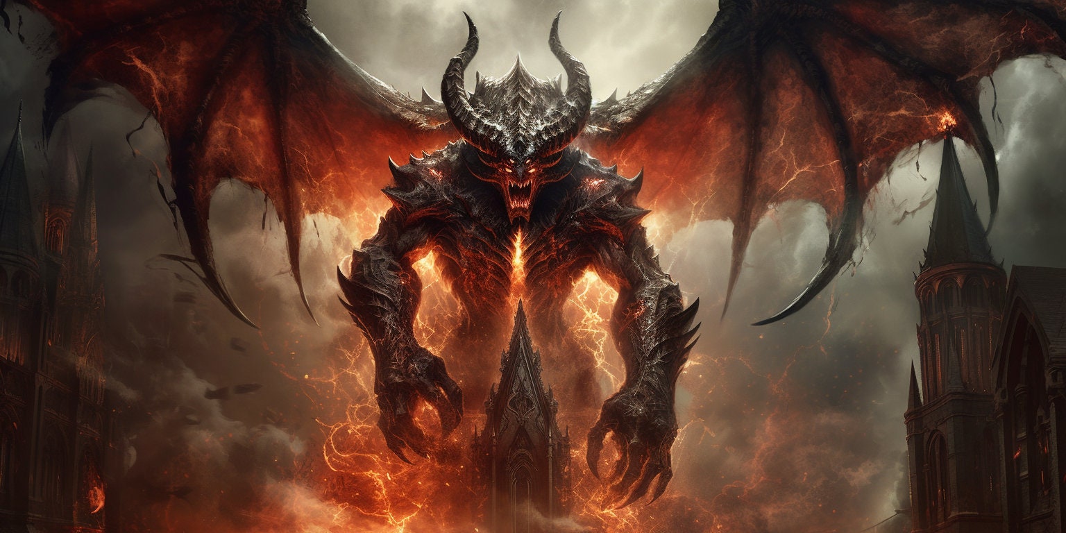 LED Desk Mat With Demon Diablo 4 Inspired Demon Mouse Pad Large Area ...