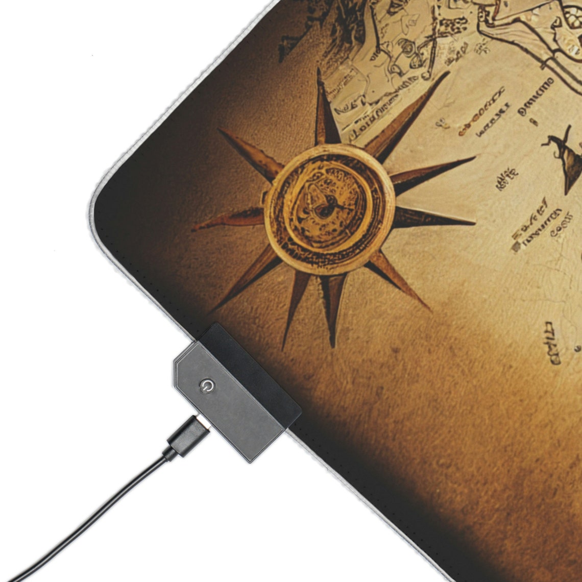Treasure Map LED Gaming Mouse Pad, Desk Mat Pirate Themed Xxl RGB ...