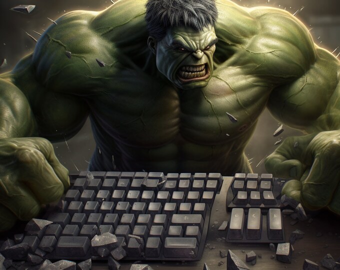 Hulk Desk Mat RAGE QUIT - Hulk Smashing Keyboard Mouse Pad - Xl ...