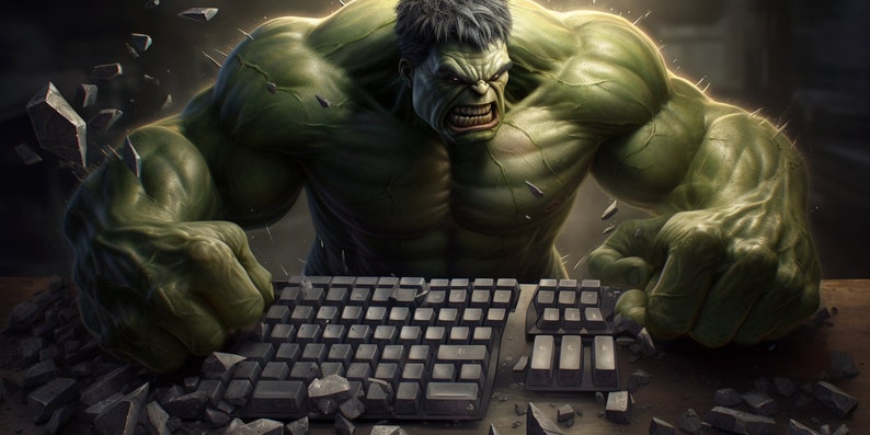 Hulk Desk Mat RAGE QUIT Hulk Smashing Keyboard Mouse Pad - Etsy