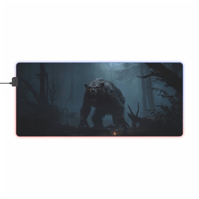 Diablo 4 Desk Mat Druid LED Diablo 4 Inspired Mouse Pad Featuring Bear ...