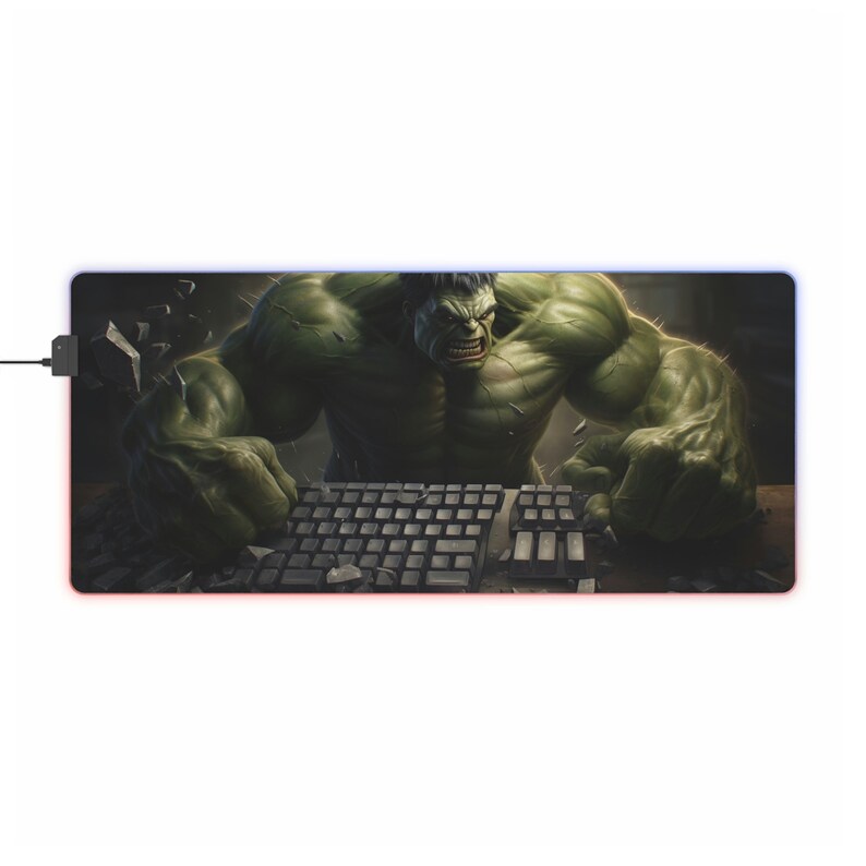 Hulk Desk Mat RAGE QUIT Hulk Smashing Keyboard Mouse Pad Xl Mousepad ...